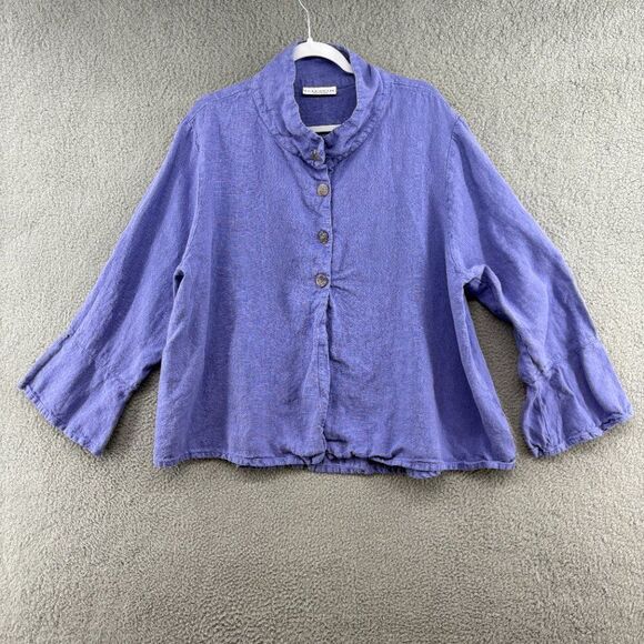 bryn Walker | Tops | Brynwalker Linen Tunic Top Xl Blue Purple 0 Linen ...